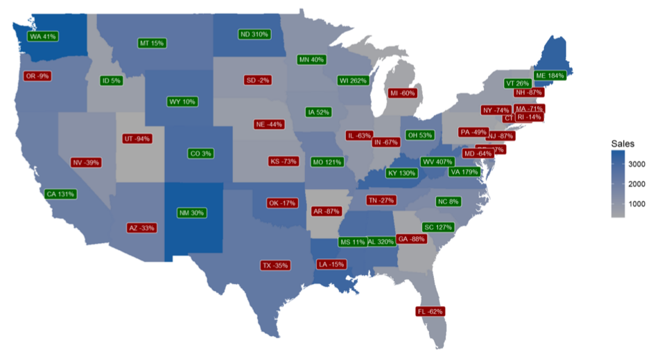Map with Data Labels in R