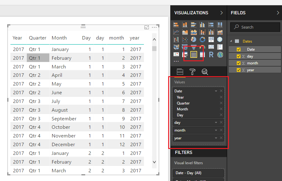 Start Of Month DAX Calendar