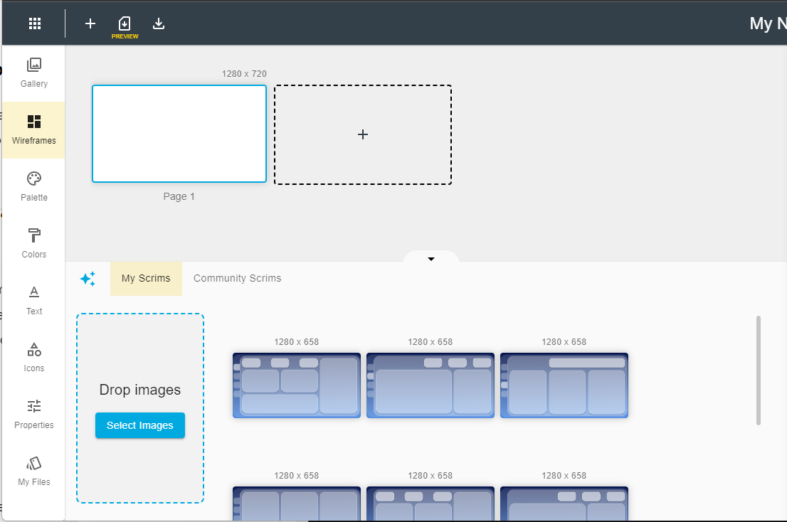 Theme Generator: Use any Scrim from the Gallery when Building Wireframes